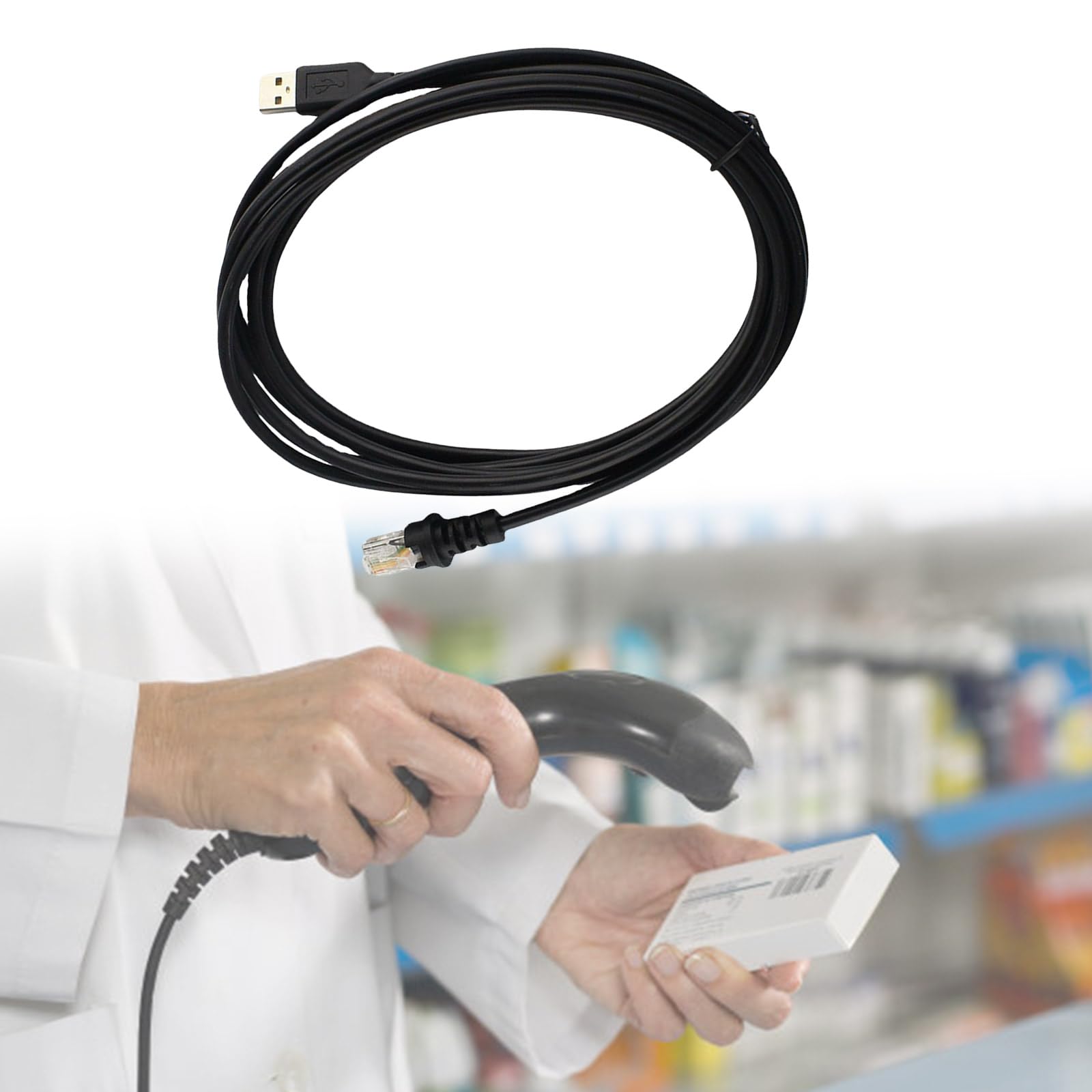 PLCPDM Barcode Scanner USB Cable 2M for MS5145 MS9540 MS7120 MS9590 MS1690 Models Scanners