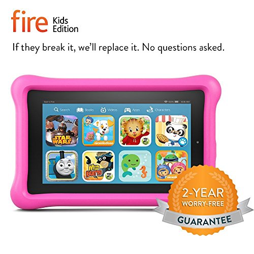 Fire Kids Edition Tablet, 7" Display, 16 GB, Pink Kid-Proof Case (Previous Generation - 5th)