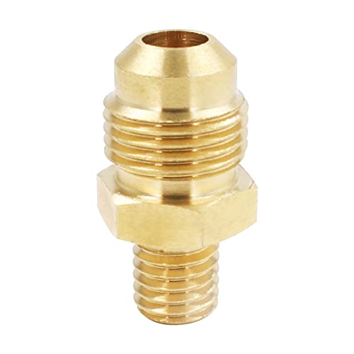 MENSI Brass Propane Gas Jet Nozzle Sprayer 1.96mm Orifice(0.0772") with 3/8" Male Flare and M10x1.5mm Thread for Burner Inlet for Fire Pits, 2 Pack