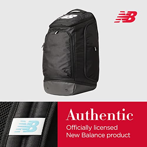 New Balance Sports Backpack, Team Travel Gym Bag for Men and Women, Black, One Size