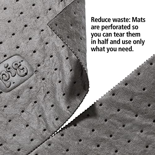 New Pig Premium Absorbent Mat Pads | 100 Oil Absorbent Pads | The Original Pig Mat | 15" x 20" Oil Pads | Each Pad Absorbs 28 oz | Total Absorbency is 22 Gallons | 100-Count | MAT203