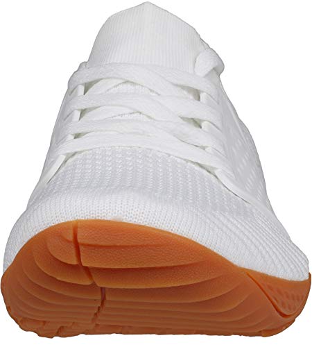 WHITIN Women's Low Zero Drop Shoes Minimalist Barefoot Trail Running Camping Size 7.5-8 Wide Toe Box Lady Fitness Lightweight Sneaker White/Gum 38