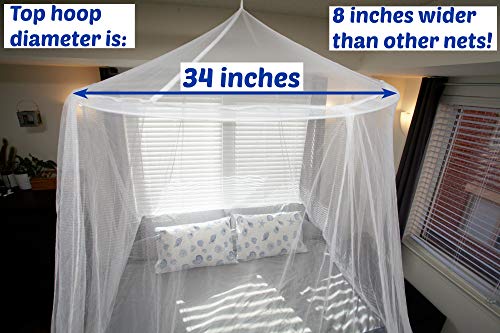 Tedderfield Extra Large Mosquito Net Premium Quality for Single to Cal King Size Beds + Cribs, Conical Netting, Spacious Bed Canopy: Extra Wide and Long, Indoor Outdoor Use, Ideal Travel Net