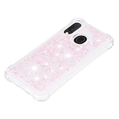 Phone Case Cover Glitter Case Compatible with Samsung Galaxy A20e/A10e Case Compatible with Women Girls Girly Sparkle Liquid Luxury Floating Quicksand Transparent Soft TPU Phone Case Bags Sleeves (Co