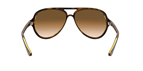 Ray-Ban RB4125 Cats 5000 Aviator Sunglasses, Light Havana/Clear Gradient Brown, 59 mm