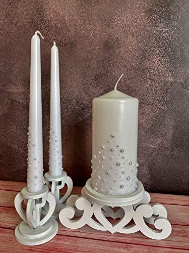 Unity Candle Holder-Unity Candle Stand-Unity Candle Holder Set-Pillar Candle Holder-Wedding Gift -Ceremony Decoration-Wedding Centerpiece