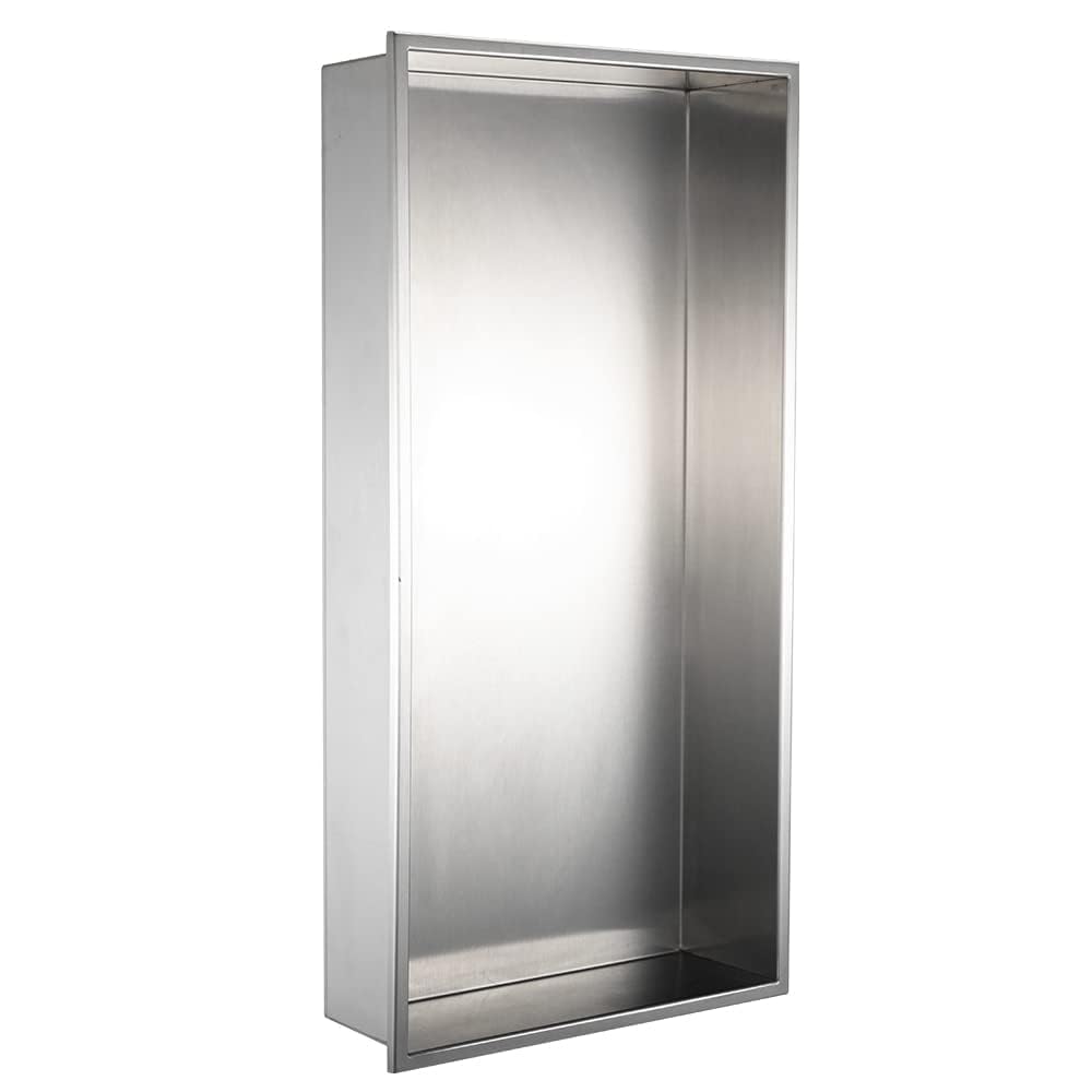 Supllueer Stainless Steel Shower Niche 24" X 12",No Tile Needed Recessed Shower Shelf,Recessed Niche Shower Niche for Bathroom Storage Over Mount Installation