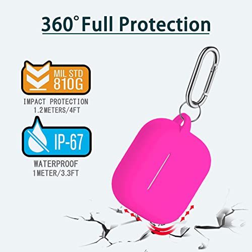 MHYALUDO AirPods 3 Case Cover, Soft Silicone Protective Case Skin for Airpods 3rd Generation 2021 Charging Case with Keychain,Front LED Visible-Rose Pink