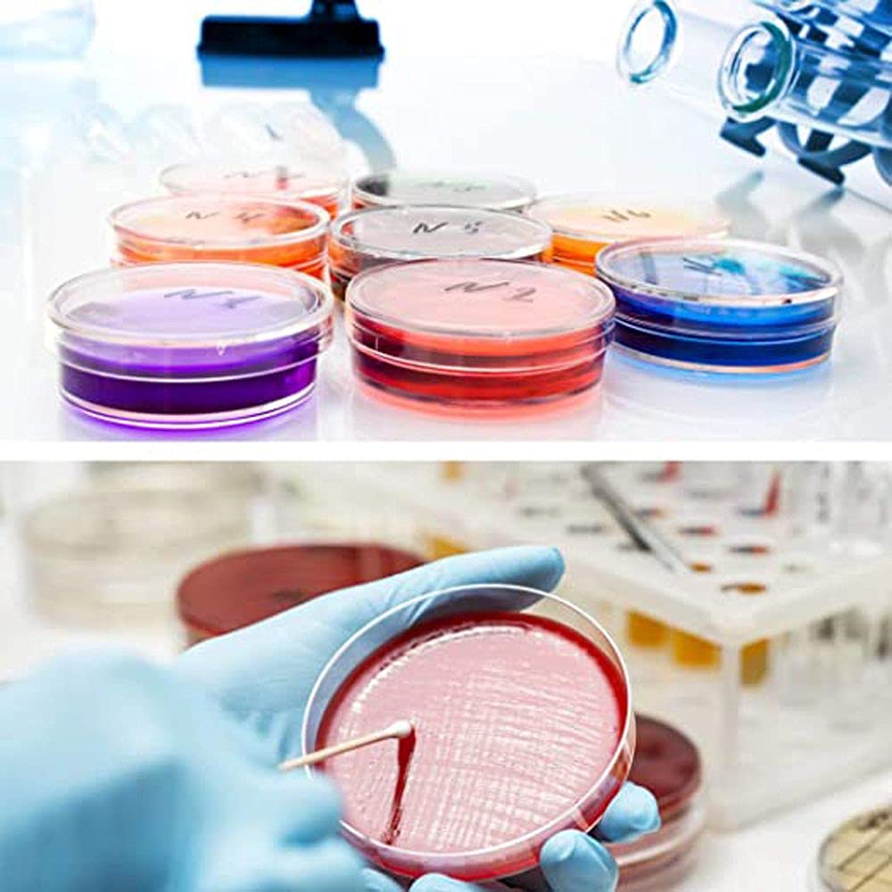 Petri Dishes Scientific Educational Supplies Culture Dish Biological with Lids Plastic Clear Petri Dish(55mm)