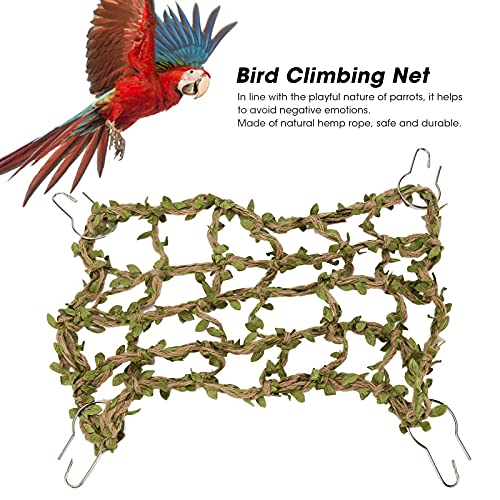 Pet Bird Climbing Rope Net, Perch Toy Decor Cotton Hemp Rope Ladder Small Animal Rope Net Ladder Small Animal Rope Net Bird Climbing Net for Birds and Hamsters