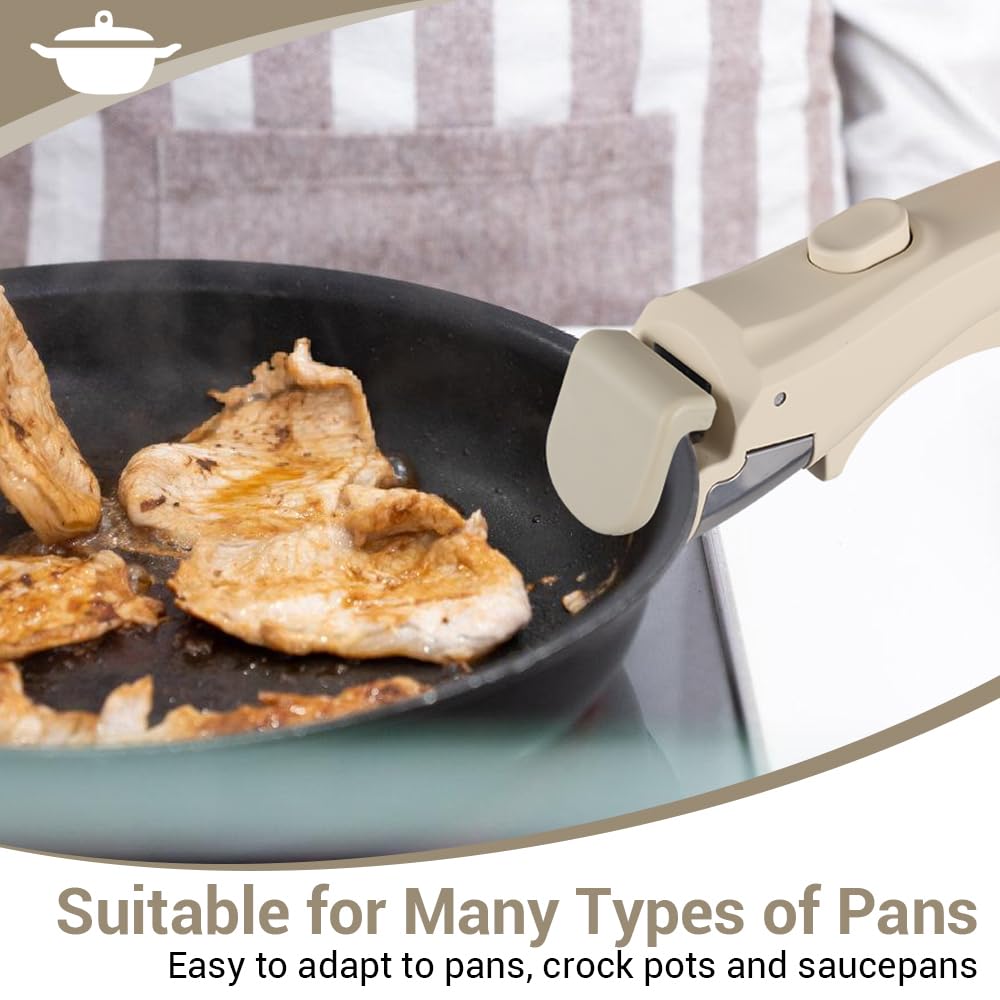Removable Pan Handle,Detachable Removable Cookware Handle Replacement Anti-scald for All Cookware