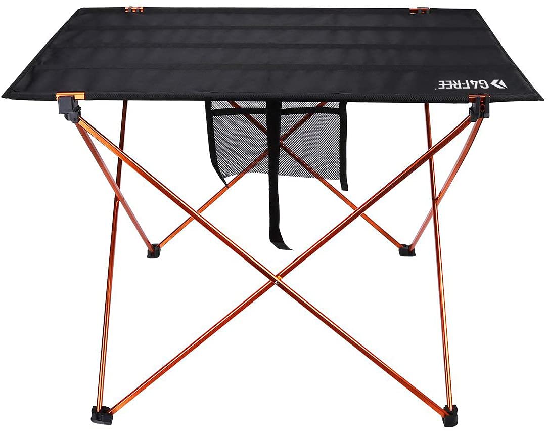 G4Free Ultralight Portable Folding Camping Table Compact Roll Up Tables with Carrying Bag for Outdoor Camping Hiking Picnic (Silver Large)