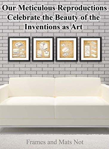 Original Steve Jobs Computer Patent Art Prints - Set of Four Photos (8x10) Unframed - Makes a Great Home or Office Decor and Gift Under $20 for Computer Geeks/Gurus and Tech Support