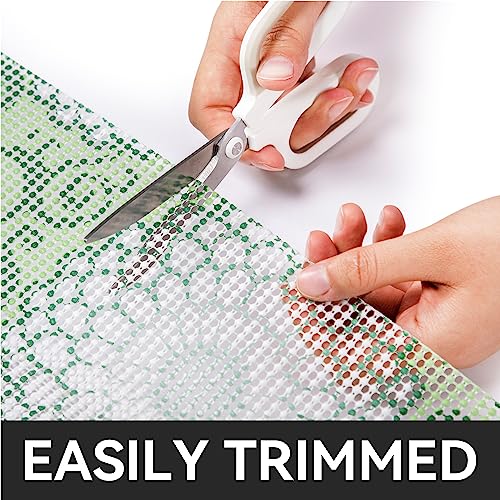 RAY STAR Shelf Liner, Non-Adhesive Refrigerator Liners for Shelves Washable 12 * 120 inch, Vinyl Shelf Drawer Liner Non-Slip Bathroom Cabinet Liner for Kitchen/Storage/Desks (Green Circle)