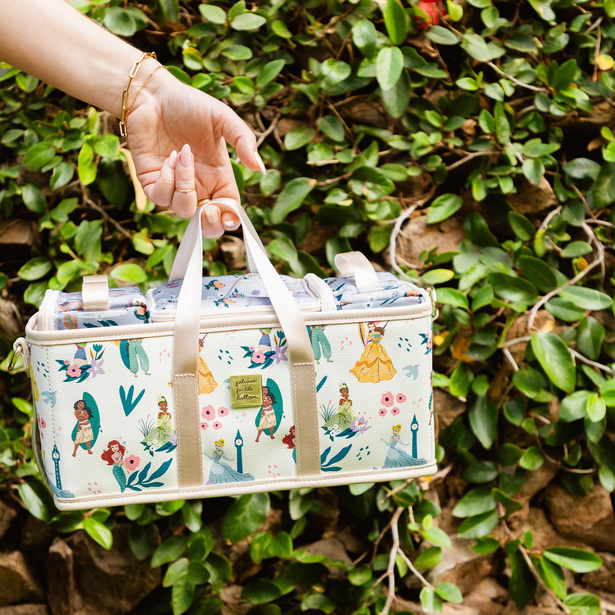 Petunia Pickle Bottom Inter-Mix Deluxe Kit | Baby Diaper Caddy Organizer | Keep Everything Organized in Diaper Bag, Stroller, or Nursery - Moon Leopard