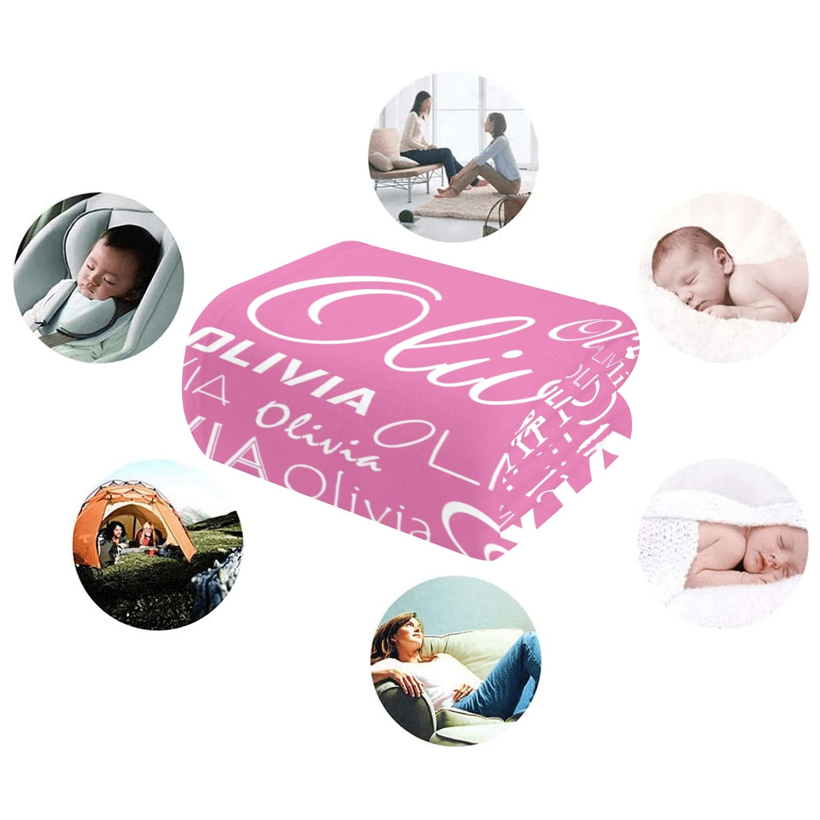 remberever Personalized Name Blanket for Adult Kid Custom Baby Blanket with Name for Boy Girl Name Blanket Personalized Kids