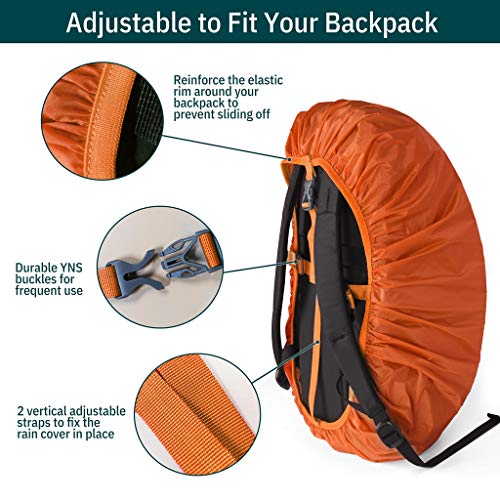 Unigear Backpack Rain Cover Waterproof Rating 5000mm, Ultraportable and Durable with 2 Anti-Slip Buckle Strap, Integrated Carry Pouch Design