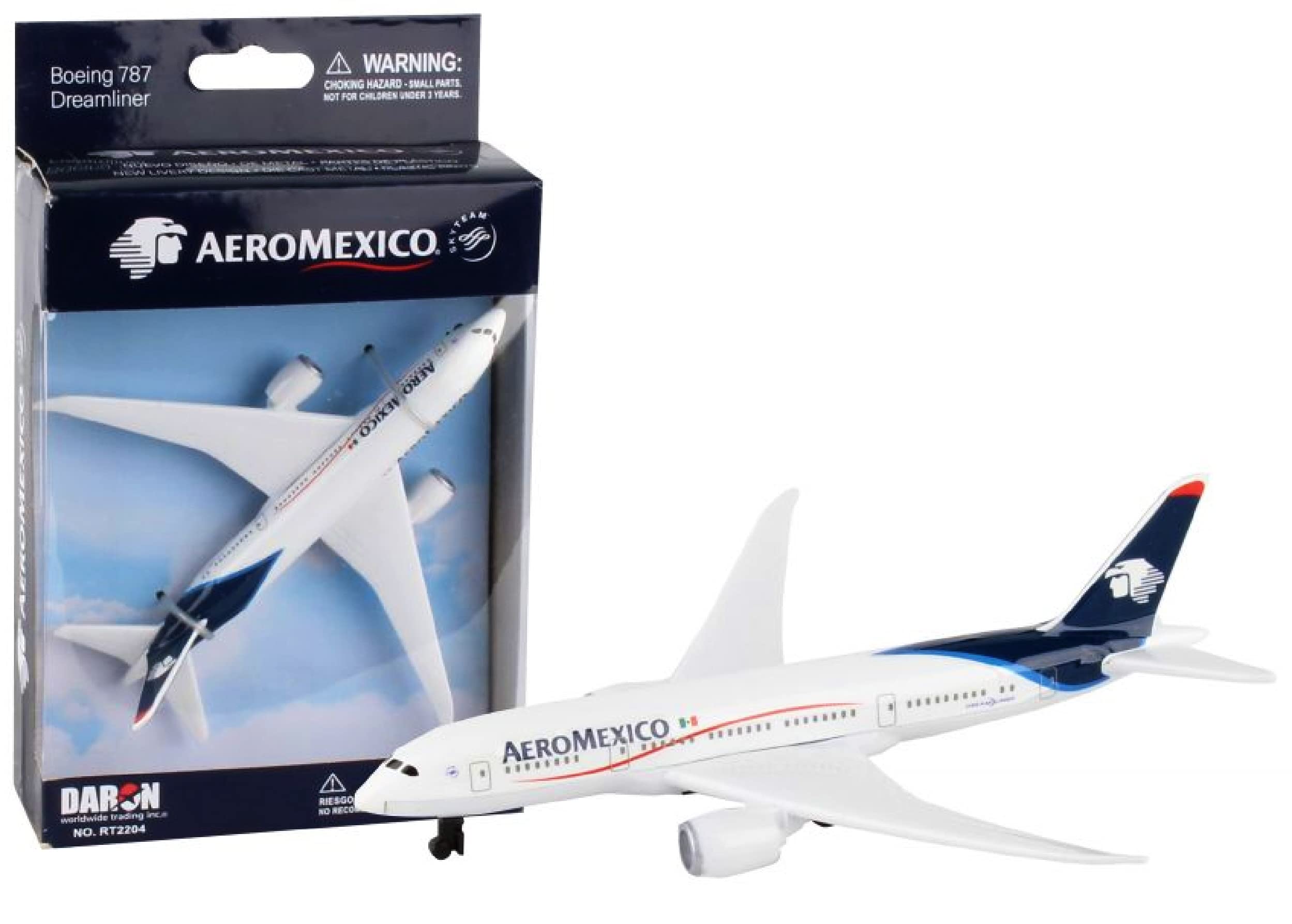 Matty's Toy Stop Daron American Airlines, Air Canada & Aeromexico Die-cast Planes North American Collection Set Bundle with Storage Bag - 3 Pack