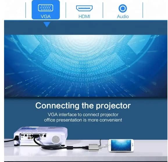 NAKVMN Lightning to HDMI VGA Audio Multiport Adapter Cable for iOS Compatible with Iphone7/7p/6/6s/6p/ Ipad Mini/Pro/Air iPod, Aluminium (Sliver)