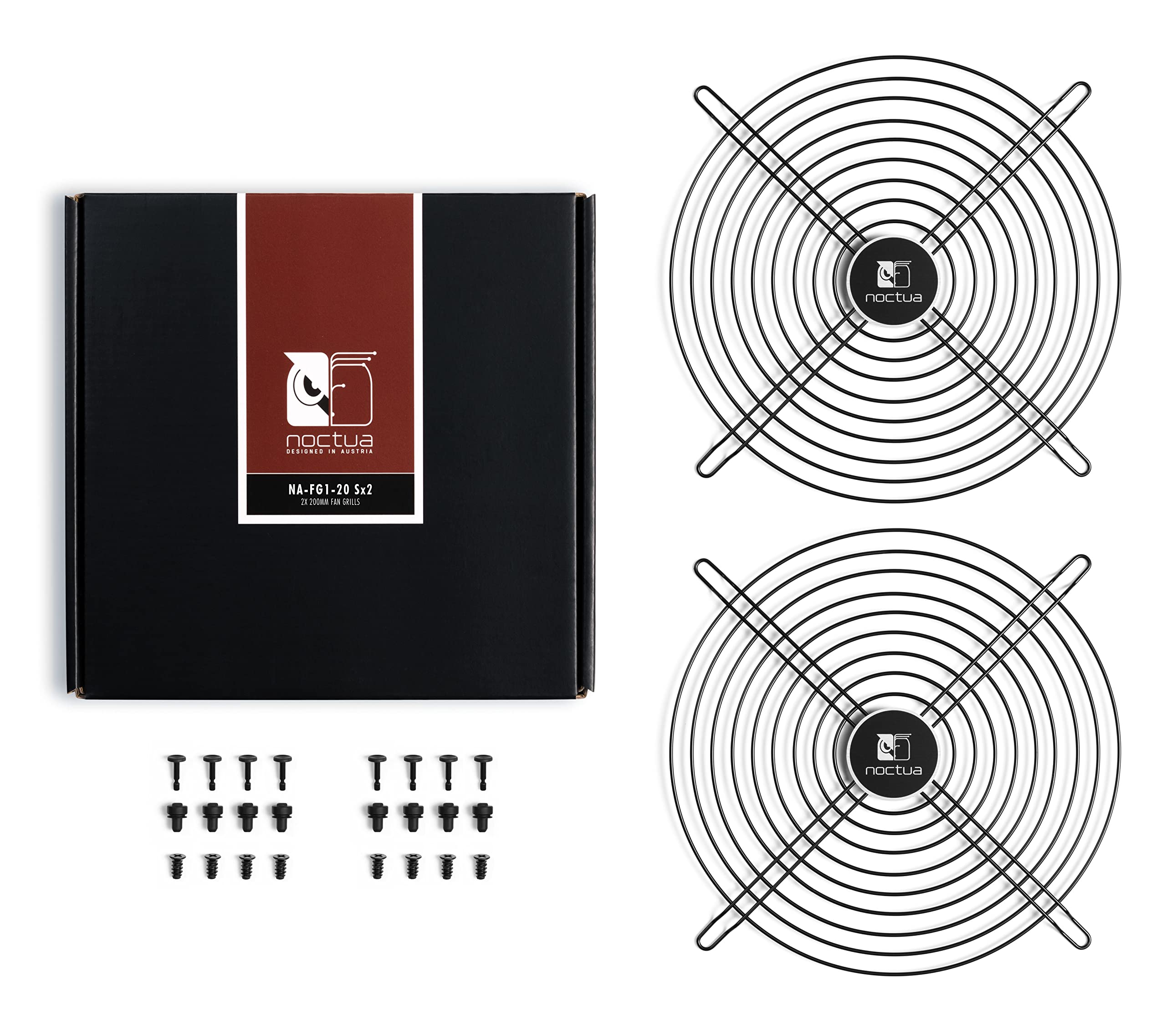 Noctua NA-FG1-20 Sx2, Fan Grills for 200mm Fans (Set of 2, Black)
