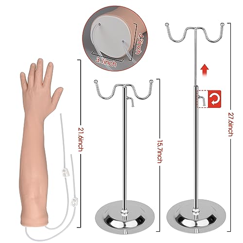 SimCoach Intravenous Practice Arm, Phlebotomy Practice Kit, IV Venipuncture Training Arm for Injection and Infusion, Medical EducationTraining Model