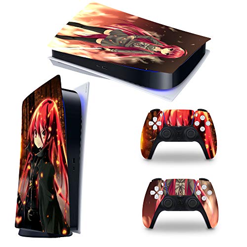Girl Fire Battle PS5 Digital Edition Console and Controller Skin Set - Playstation 5 Digital Edition Vinyl