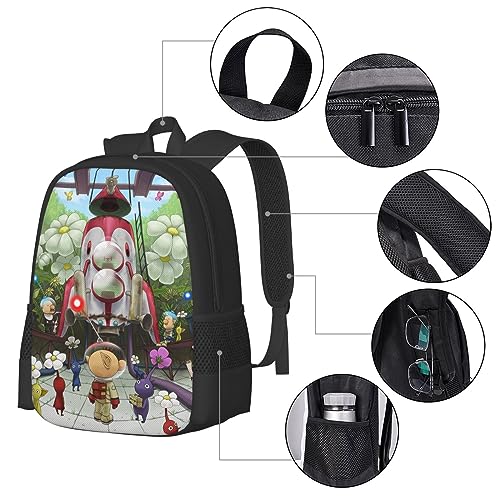 RACEK Pik-min Backpack Cartoon Laptop Backpacks Lightweight Fashion Travel Daypack Large Capacity Multifunction Adjustable Straps Bags For Women Men