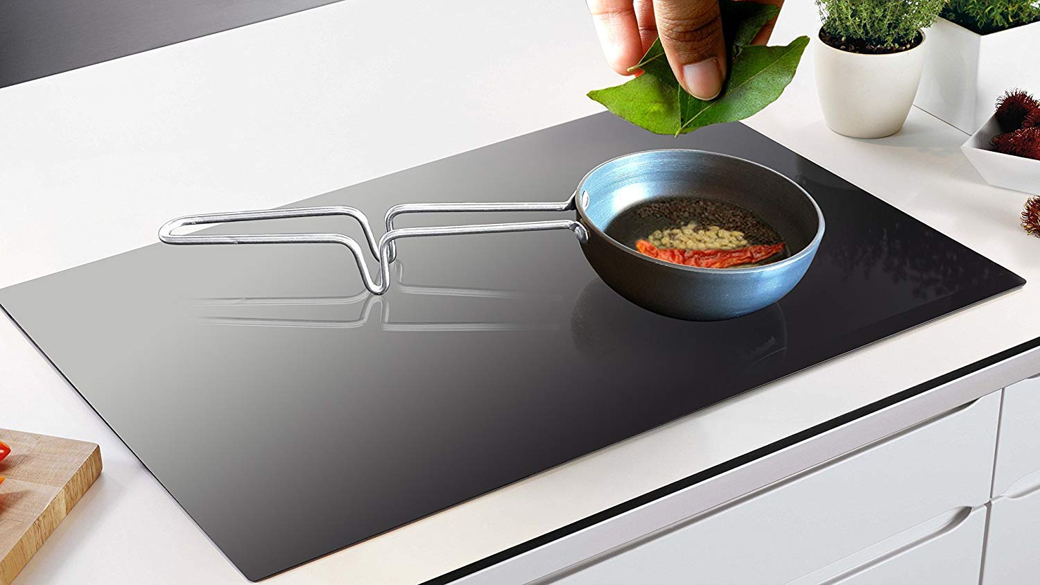 WhopperIndia Nonstick & hard anodised tadka pan/spice roasting pan/vagharia with long handle 11 Inch