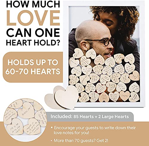GLM Premium Wedding Guest Book Alternative with Welcome Sign and 85 Hearts - A Perfect Piece to Rustic Wedding Decorations for Ceremony Outside, an Alternative for Your Guest Book Wedding Reception!