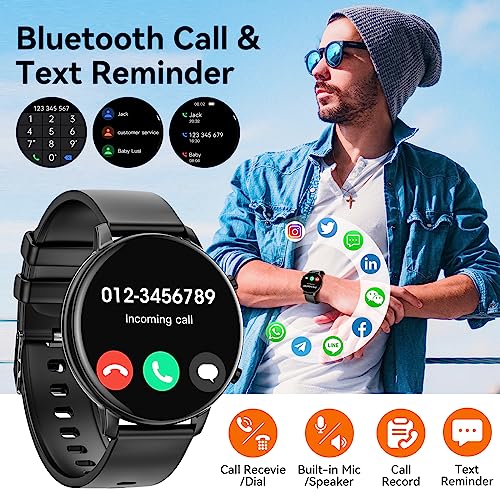 Smart Watch, Bluetooth Call Smartwatch for Men and Women,Monitoring Heart Rate/Sleep/Blood Oxygen/Pedometer,1.39-inch Fitness Tracker with Multiple Sports Modes,Smartwatches fit for IOS and Android