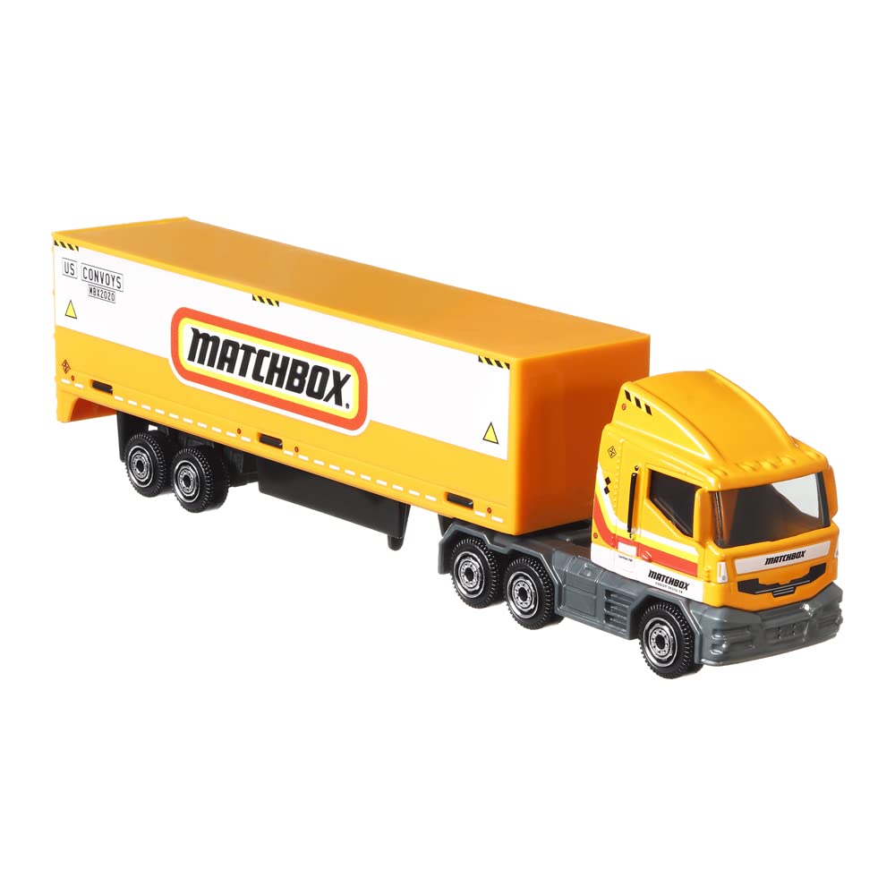 Matchbox Convoys Collectible Cars Die-cast Series - MBX Cabover & Box Trailer with Power Lift Forklift