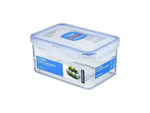 LOCK & LOCK Easy Essentials Food Storage lids/Airtight containers, BPA Free, Rectangle-37 oz-for Pasta, Clear