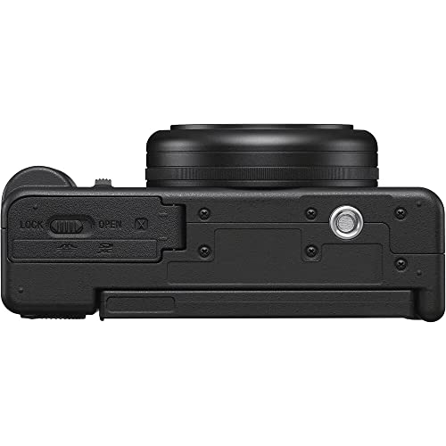 Sony ZV-1F Vlogging Camera (Black) (ZV1F/B) + Case + 64GB Card + Card Reader + Flex Tripod + Memory Wallet + Cap Keeper + Cleaning Kit (Renewed)