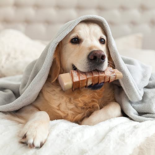 Nocciola Dog Chew Toy for Aggressive Chewers, Real Beef Flavor, Durable Nylon & Rubber Toy for More Than 30 Pounds Medium & Large Breed, Tough Toys for Training and Cleaning Teeth