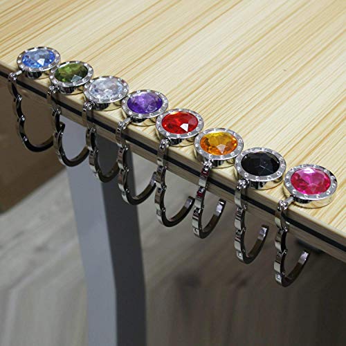 G Ganen 8pcs Purse Hooks Crystal Folding Handbag Hanger Holder Womens Bag Storage