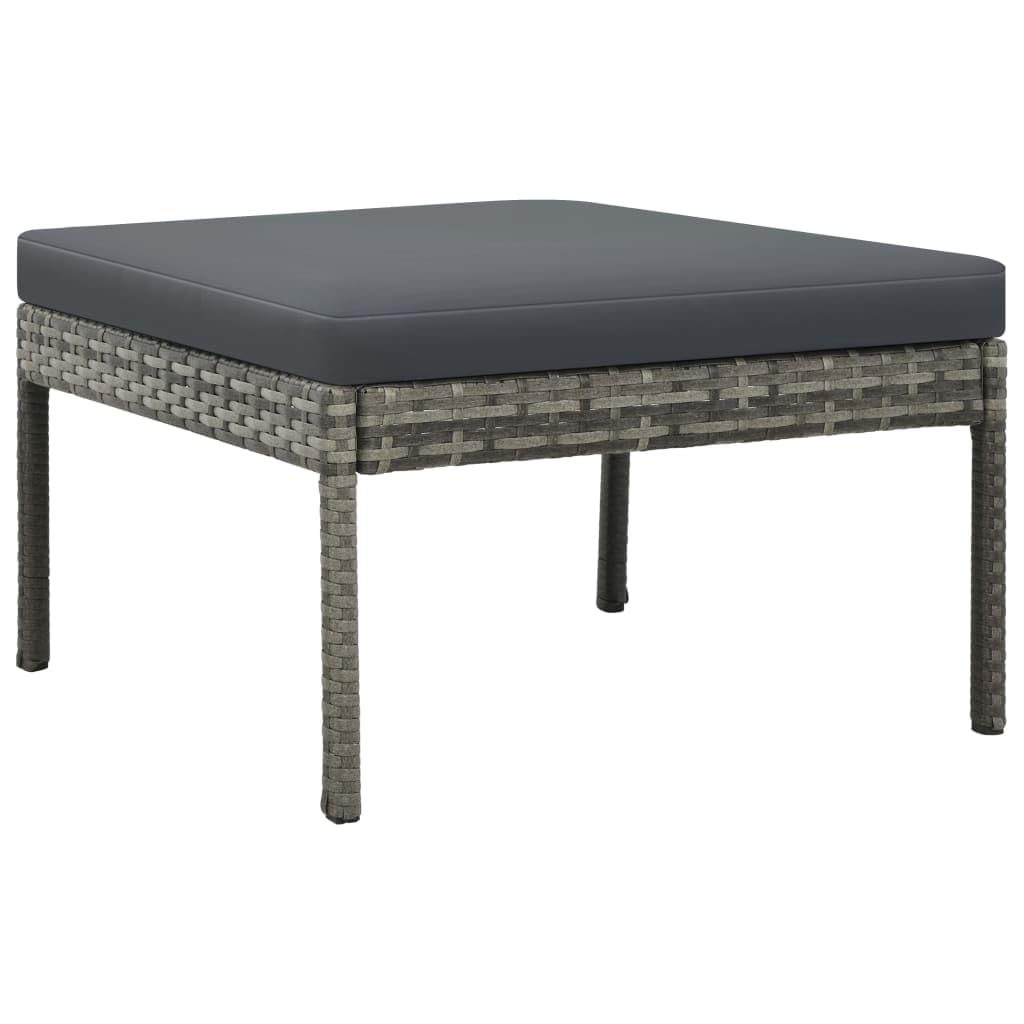 FurturHome 3 Piece Garden Lounge Set with Cushions | Outdoor Patio Furniture Sets with Tea Table | PE Rattan Sectional Patio Sofa Set | Patio Sofa Couch Conversation Set | Gray Poly Rattan