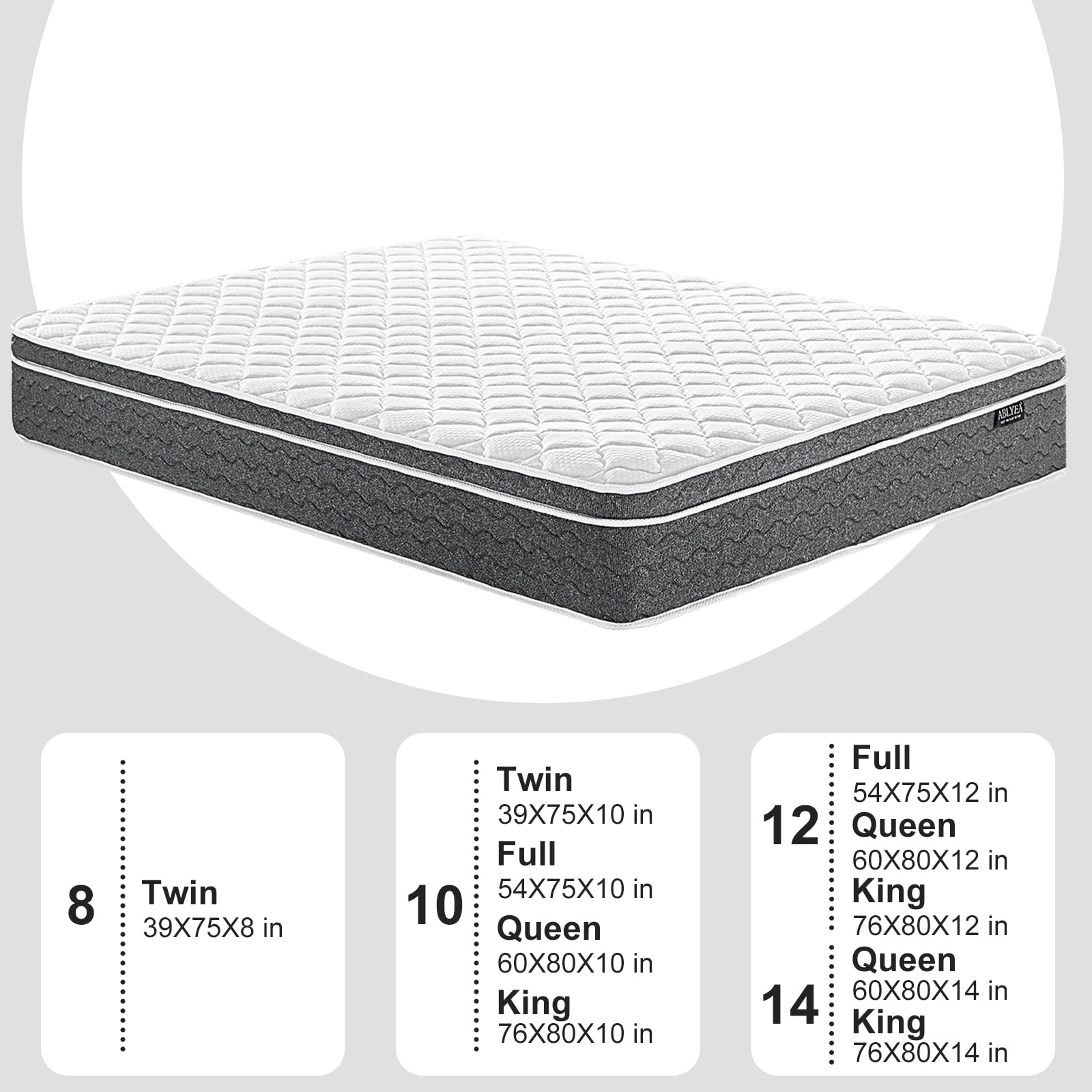 Queen Size Mattresses 14 Inch Hybrid Mattress in a Box with Memory Foam - Individually Wrapped Pocket Coils Spring, Edge Support Pressure Relief, CertiPUR-US Certified(Medium Firm) 14 Inch Queen