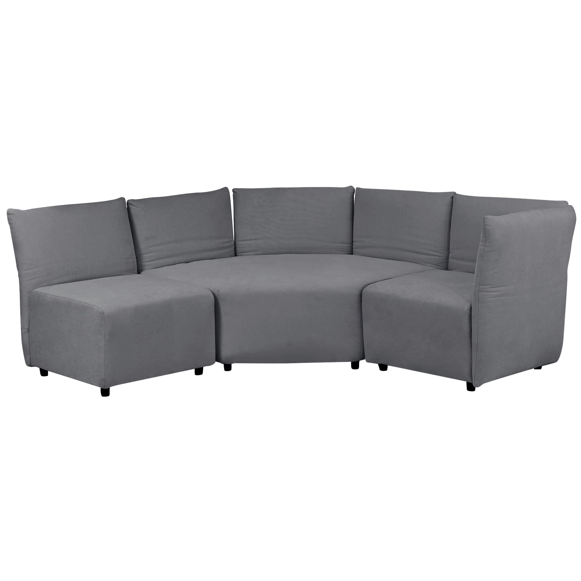 WILLIAMSPACE 106.3" Modern Sectional Sofa for Living Room, 4 Seater Upholstered Curved Sofa Couch with Adjustable Back, Free Combination Modular Sofa for Home Office - Grey