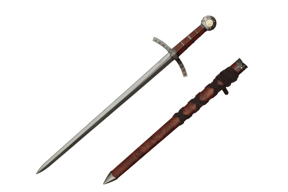 Wuu Jau Co H-26035WD Crusader Knights of Templar Short Medieval Cosplay Sword Dagger, 23", Black