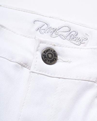 Real Love Girls' Shorts - Super Stretch Twill Bermuda Shorts (2 Pack), Size 14, White/Hot Pink