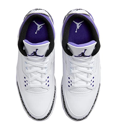 Nike Men's Air Jordan 3 Retro Basketball Shoes, White/Black-dark Iris-cement G, 10.5