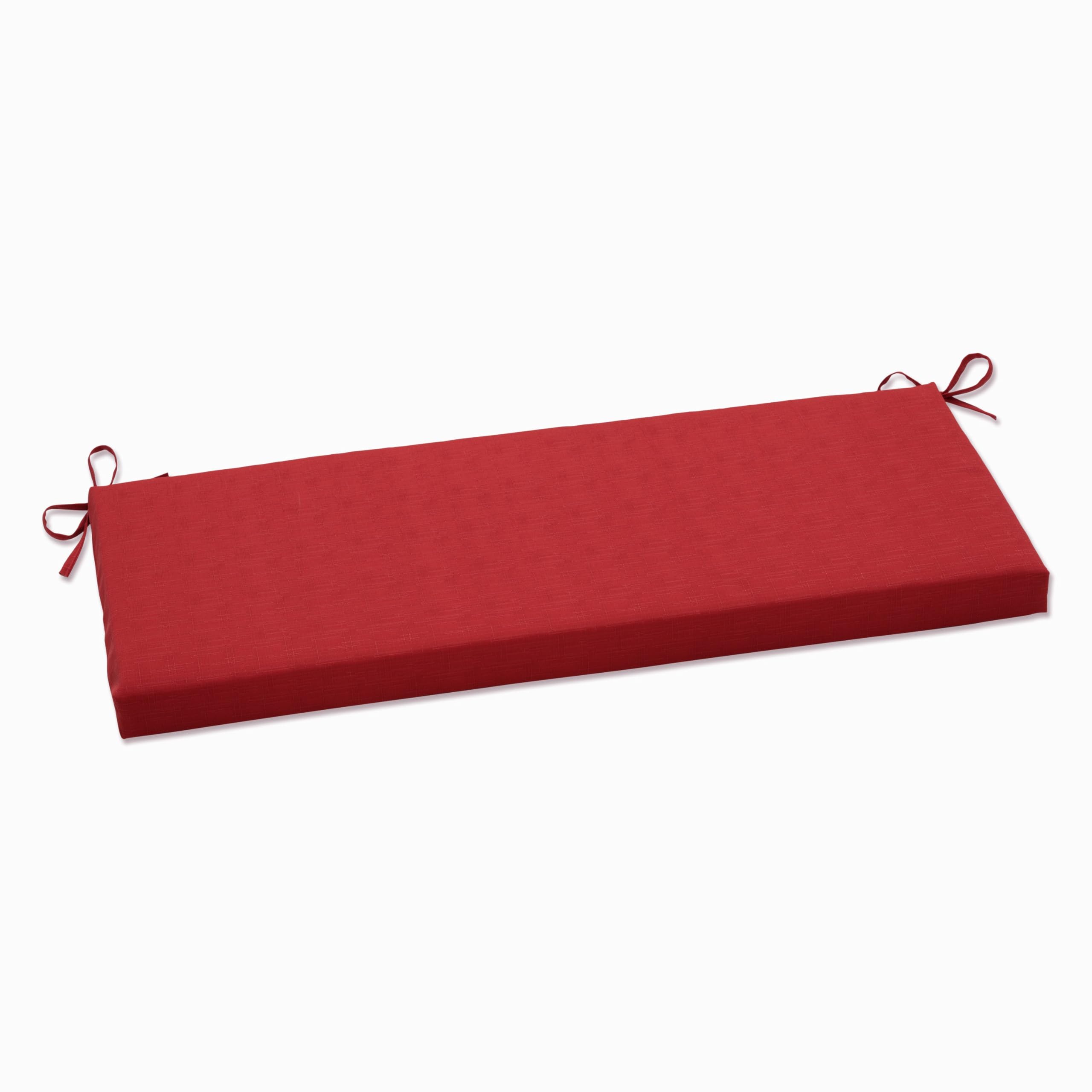 Pillow Perfect Monti Chino Solid Indoor/Outdoor Wicker Patio Sofa/Swing Cushion, Weather and Fade Resistant, 18" x 45", Red