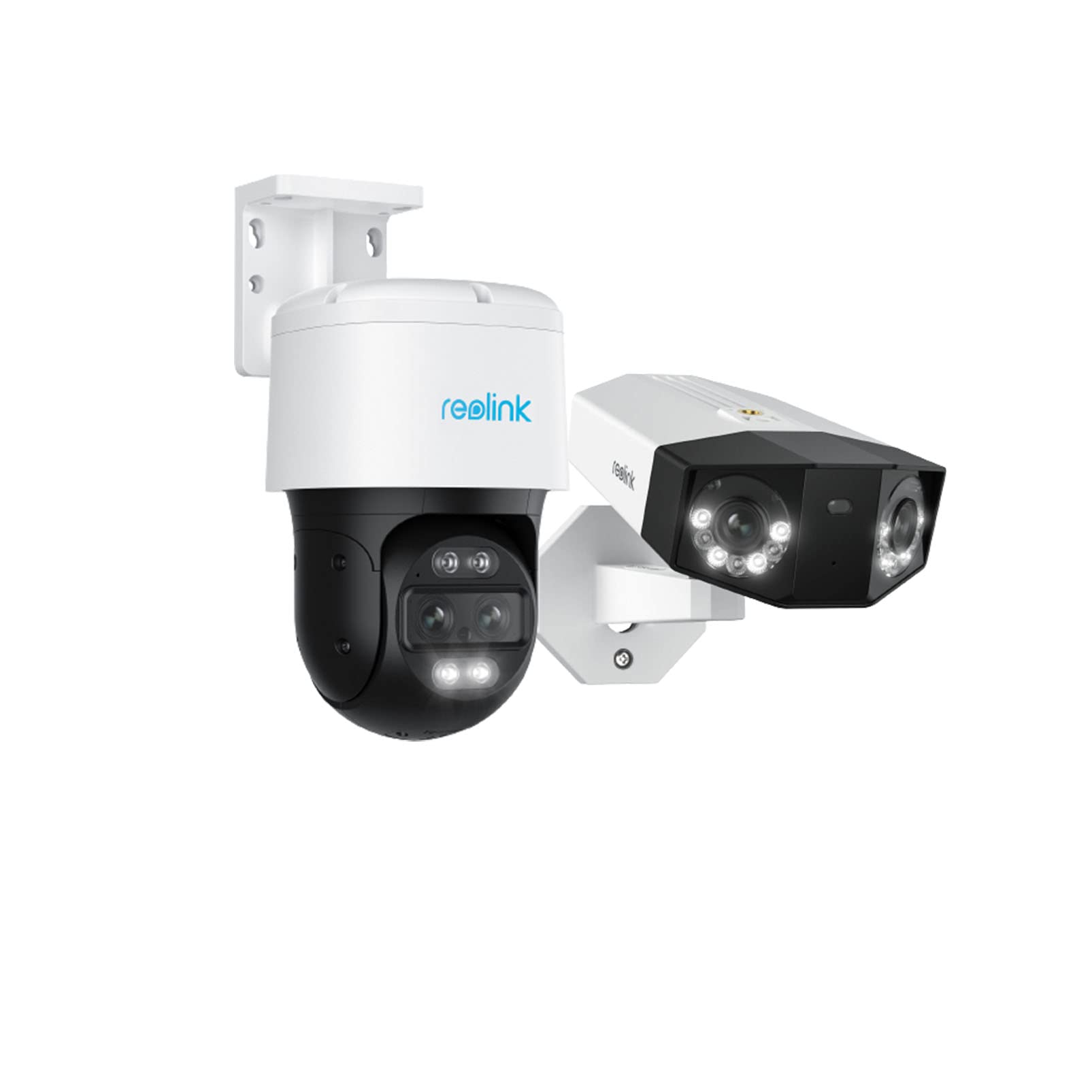 REOLINK 4K Dual-Lens Security Camera System, IP PoE Outdoor Cameras, 1x Duo 2 PoE with 180Β° Ultra-Wide Angle, Bundle with 1x Trackmix PoE with 6X Hybrid Zoom & Auto Tracking, Color Night