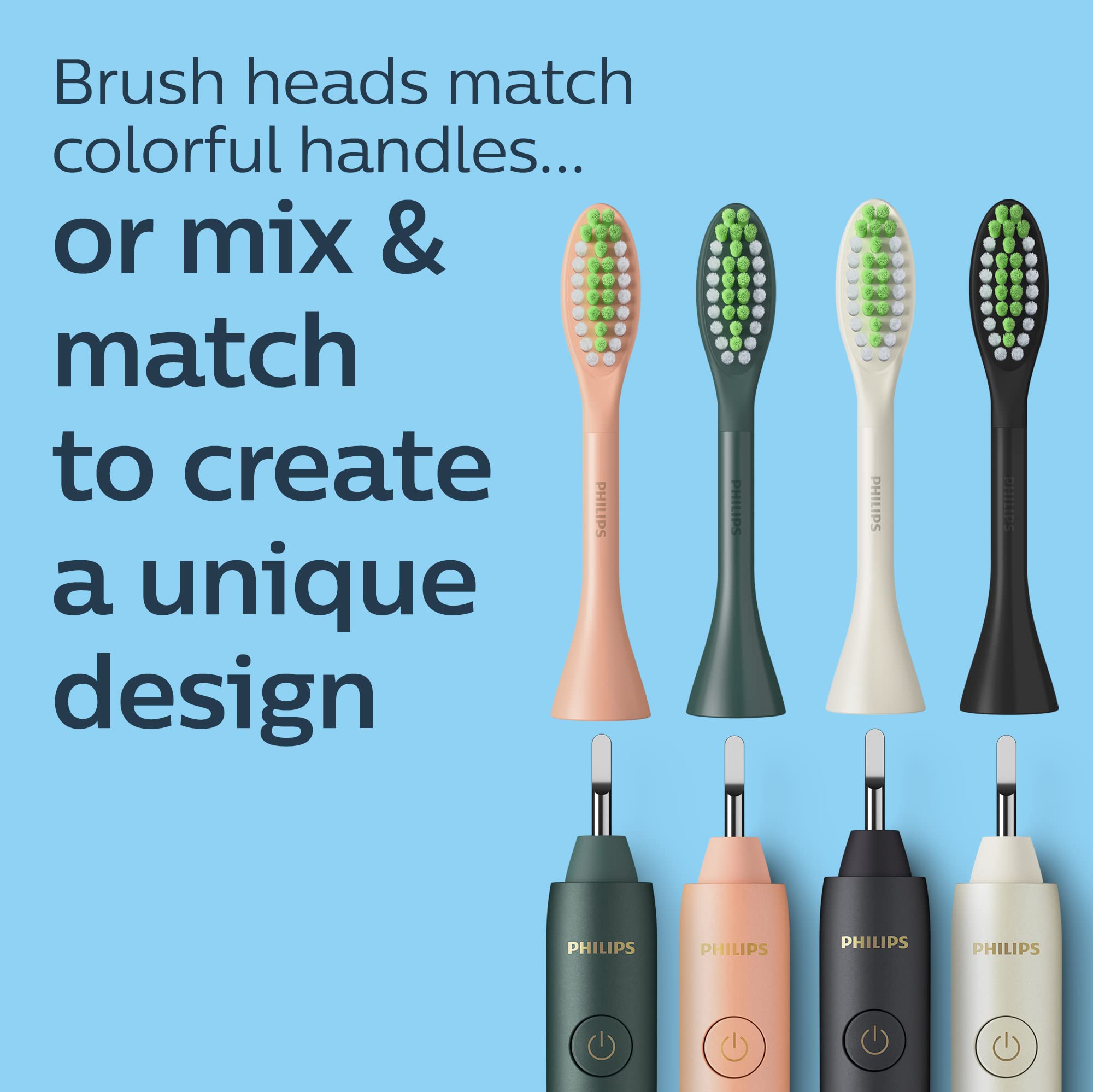 Philips One by Sonicare Rechargeable Toothbrush, Shimmer, HY1200/05 with Philips One by Sonicare, 2 Brush Heads, Shimmer, BH1022/05