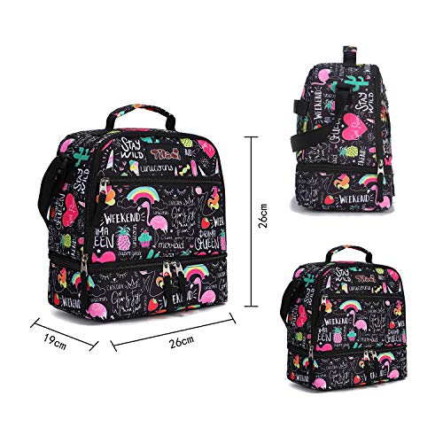 Tilami Rolling Backpack 19 inch with Lunch Bag Wheeled Laptop Backpack, Ins