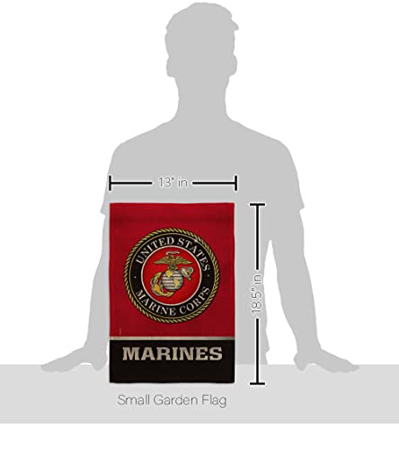 US MILITARY United State Burlap Garden Flag Set Mailbox Hanger Armed Forces Marine Corps USMC Semper Fi American Military Veteran Retire Official House Yard Gift Double-Sided, Made in USA