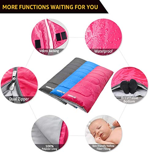 FUNDANGO Lightweight Compact Backpacking Sleeping Bag for Adult, Ultralight 3 Season Thin Warm Weather Waterproof Portable Envelope Sleeping Bag for Camping, Hiking, Summer, Spring, Fall, Women, Men