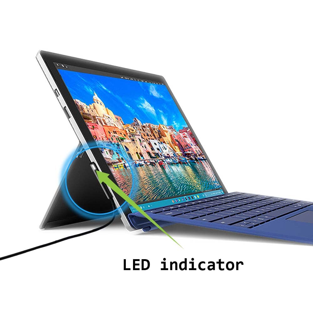 MQDITH Surface Connect to USB C Charging Cable Compatible with Microsoft Surface Pro 7/6/5/4/3, Surface Go 2/1, Surface Laptop 3/2/1, Surface Book1(Black, PVC)