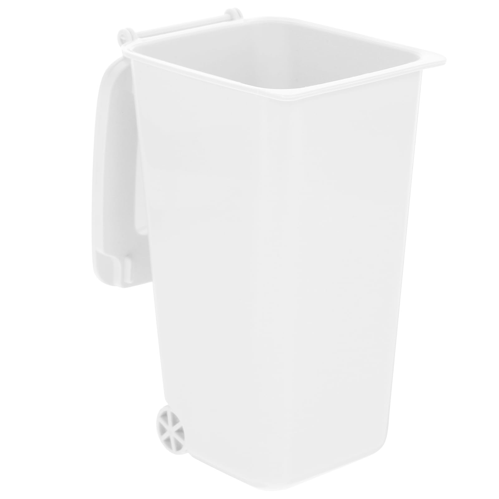 SHINEOFI Mini Trash Can with Lid Desktop Garbage Can Cute Waste Bin Garbage Storage Container Pen Holder for Home Office Table Small Organizer White