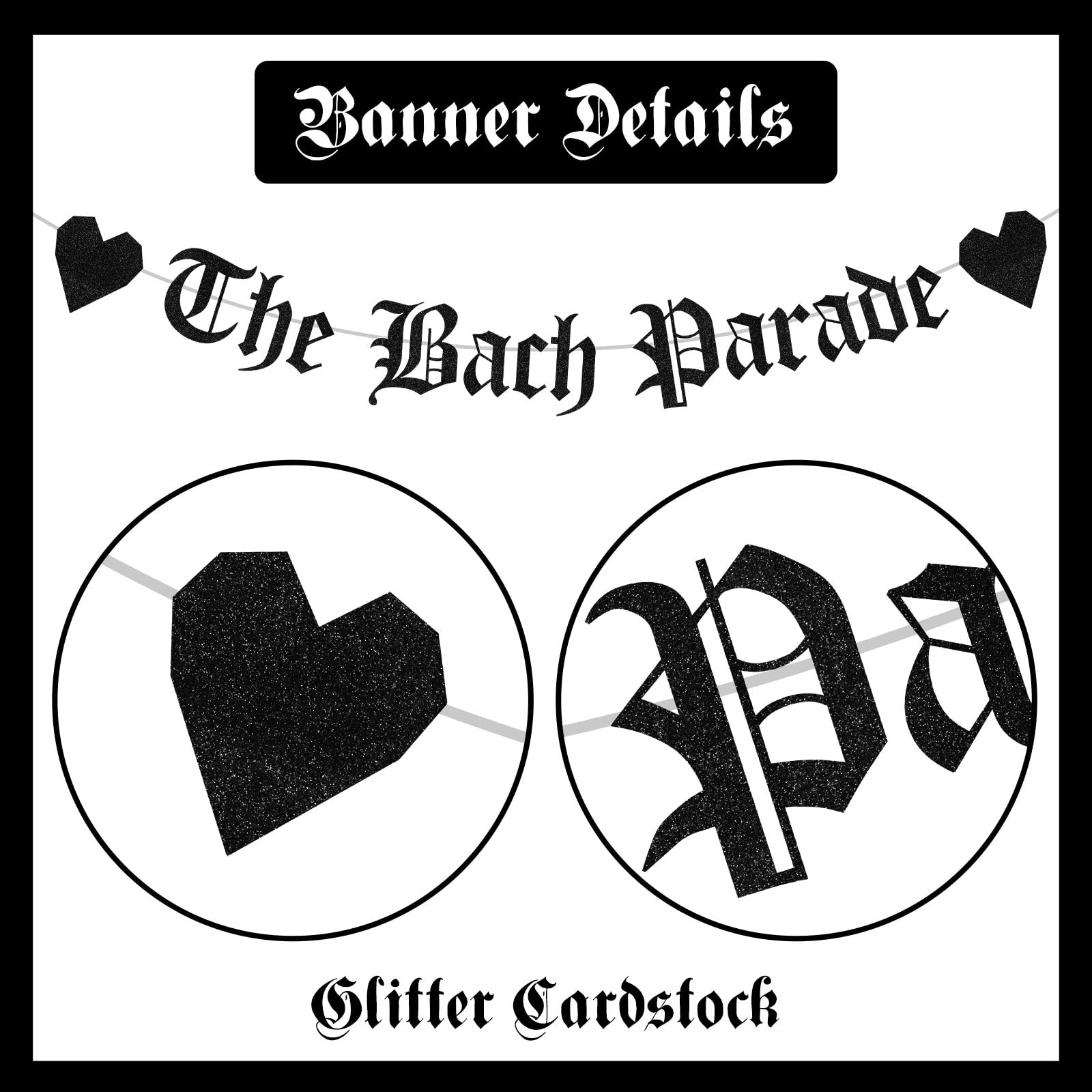 Sursurprise Gothic Bachelorette Party Decorations, The Bach Parade Banner, Old English Emo Bridal Shower Engagement Wedding Bahelor Party Supplies